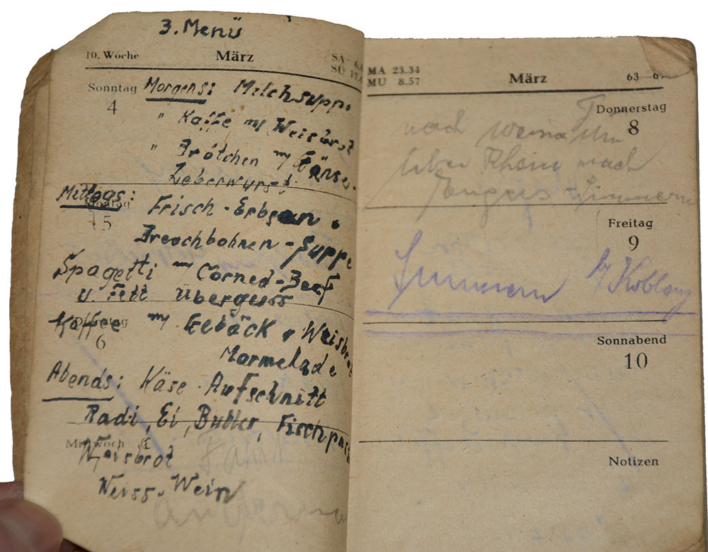 WW2 GERMAN 1945 POCKET DIARY — Horse Soldier