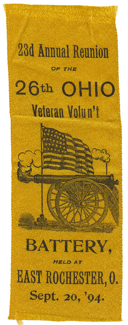 1894 26TH OHIO BATTERY REUNION RIBBON — Horse Soldier
