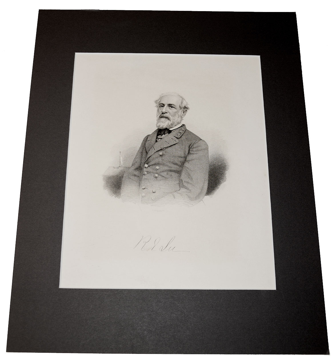 WONDERFUL STEEL ENGRAVING OF GENERAL ROBERT E. LEE — Horse Soldier