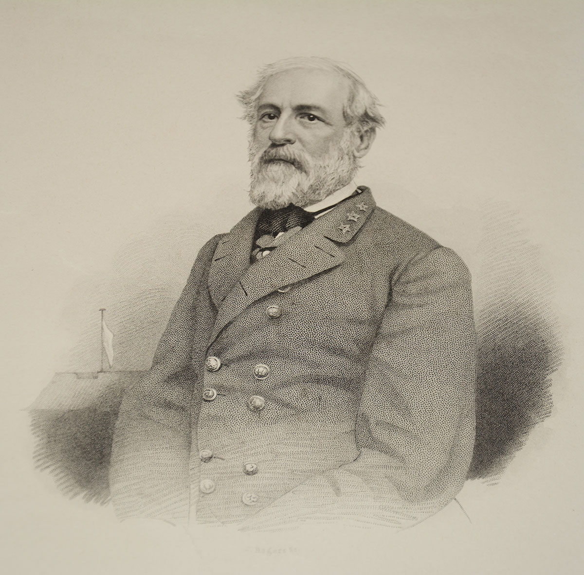 WONDERFUL STEEL ENGRAVING OF GENERAL ROBERT E. LEE — Horse Soldier