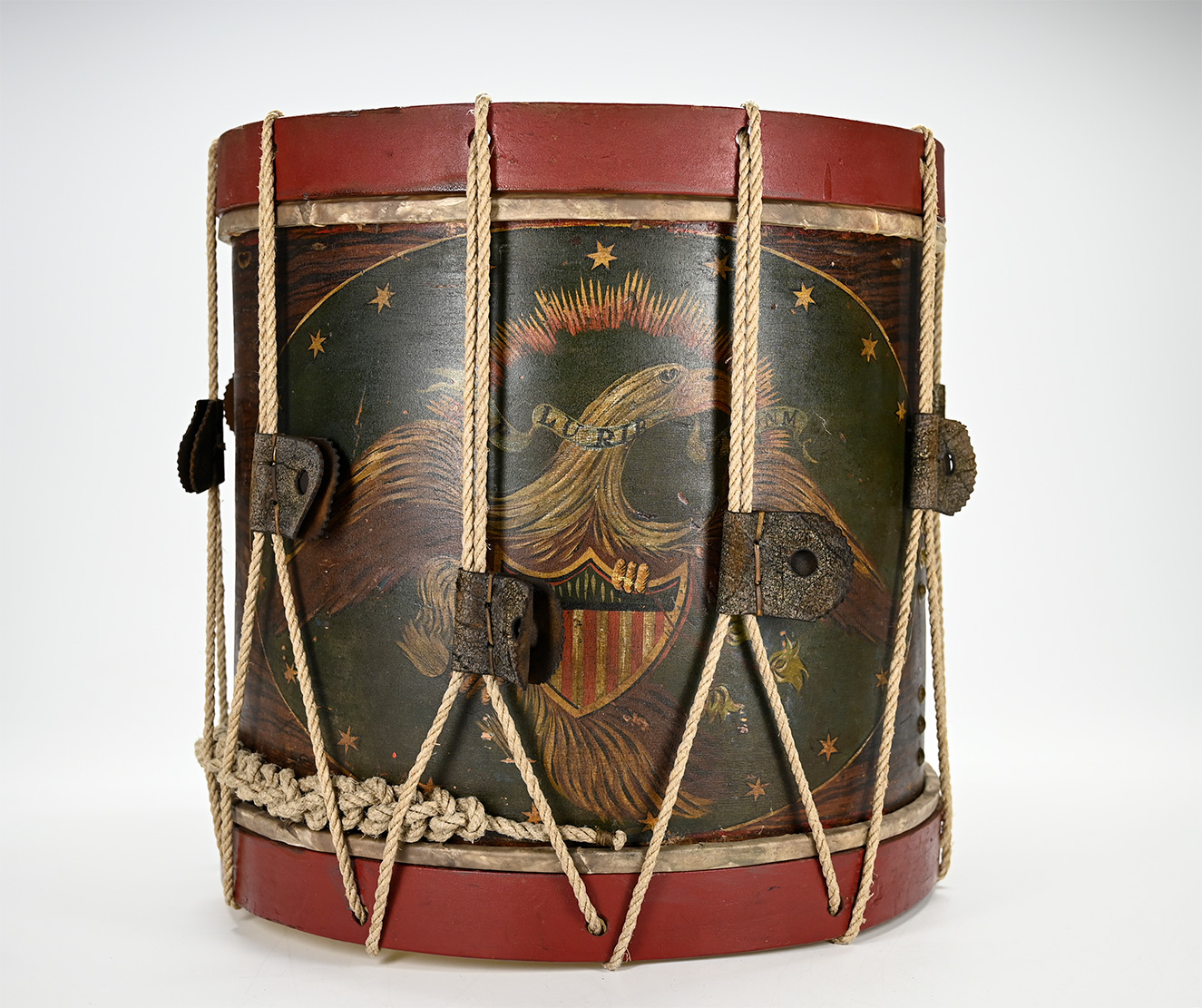 VERY, VERY ATTRACTIVE PAINTED AMERICAN MILITIA DRUM CA. 1835 — Horse ...