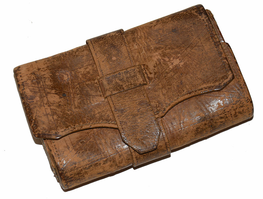CIVIL WAR ERA LEATHER WALLET WITH FAINT ID — Horse Soldier