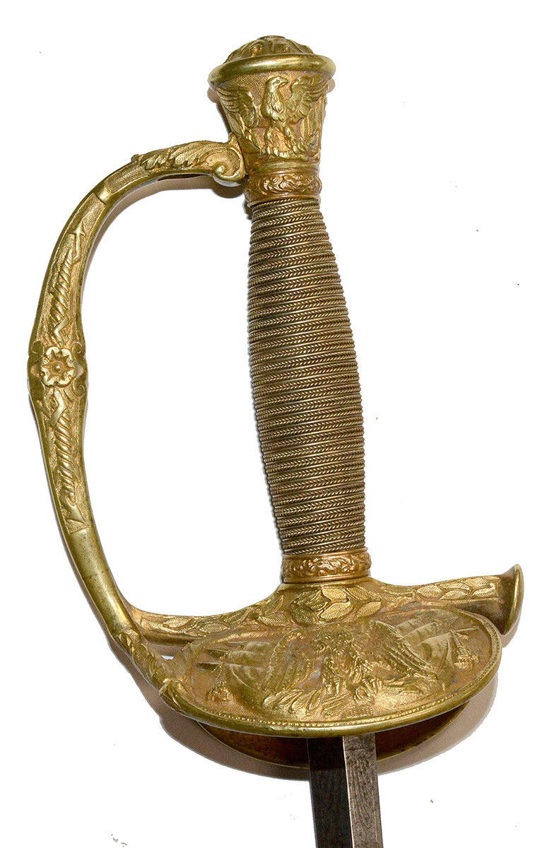 SILVER-GRIPPED IMPORT U.S. MODEL 1860 STAFF SWORD BY E. LYON, PARIS ...