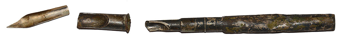 METAL INK QUILL WITH NIB RECOVERED NEAR FREDERICKSBURG — Horse Soldier