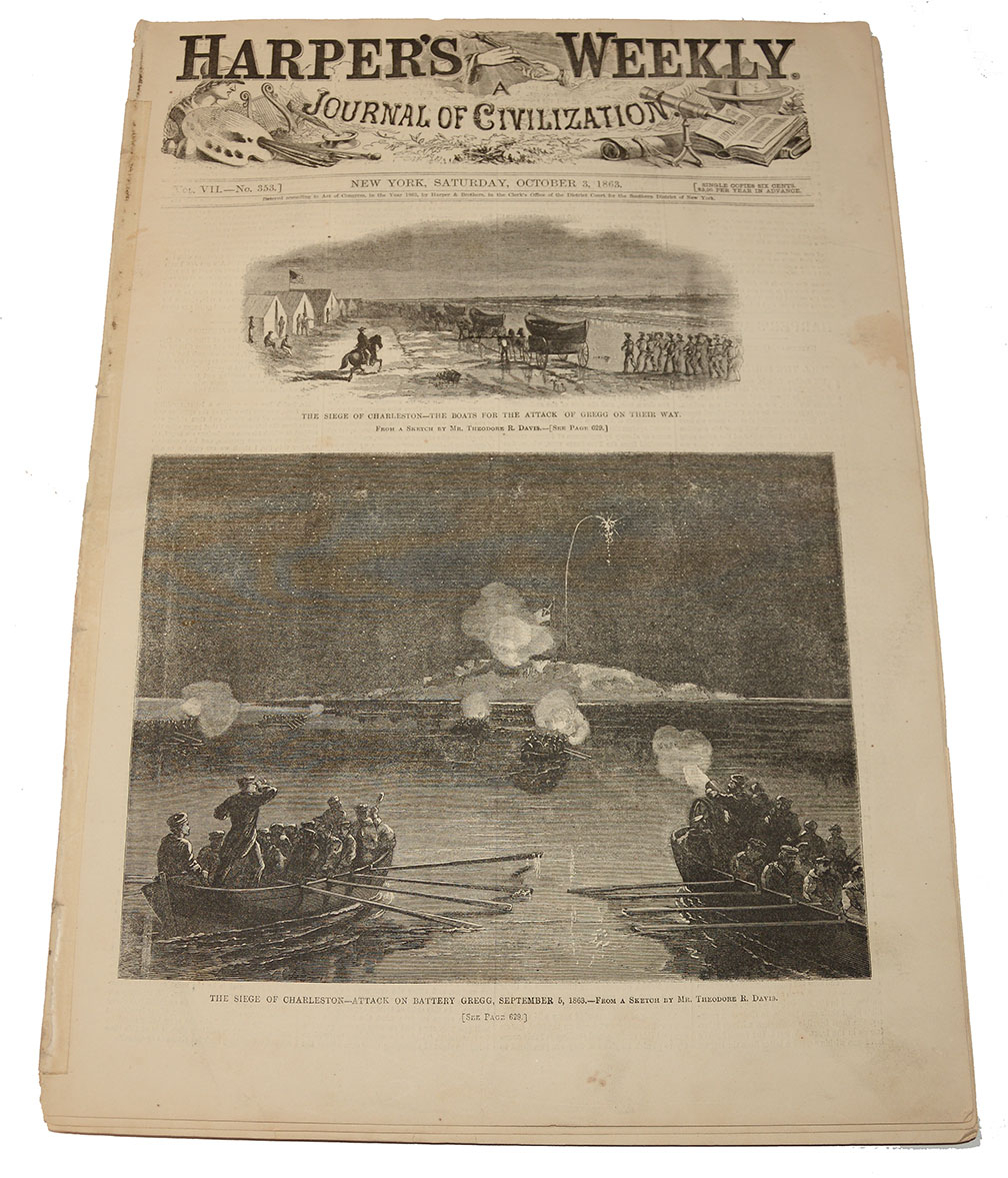 HARPER’S WEEKLY, NEW YORK, OCTOBER 3, 1863 – SEIGE OF CHARLESTON ...