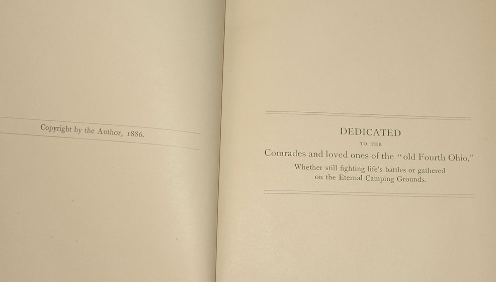 ORIGINAL 1886 COPY OF THE HISTORY OF THE FOURTH OHIO INFANTRY — Horse Soldier