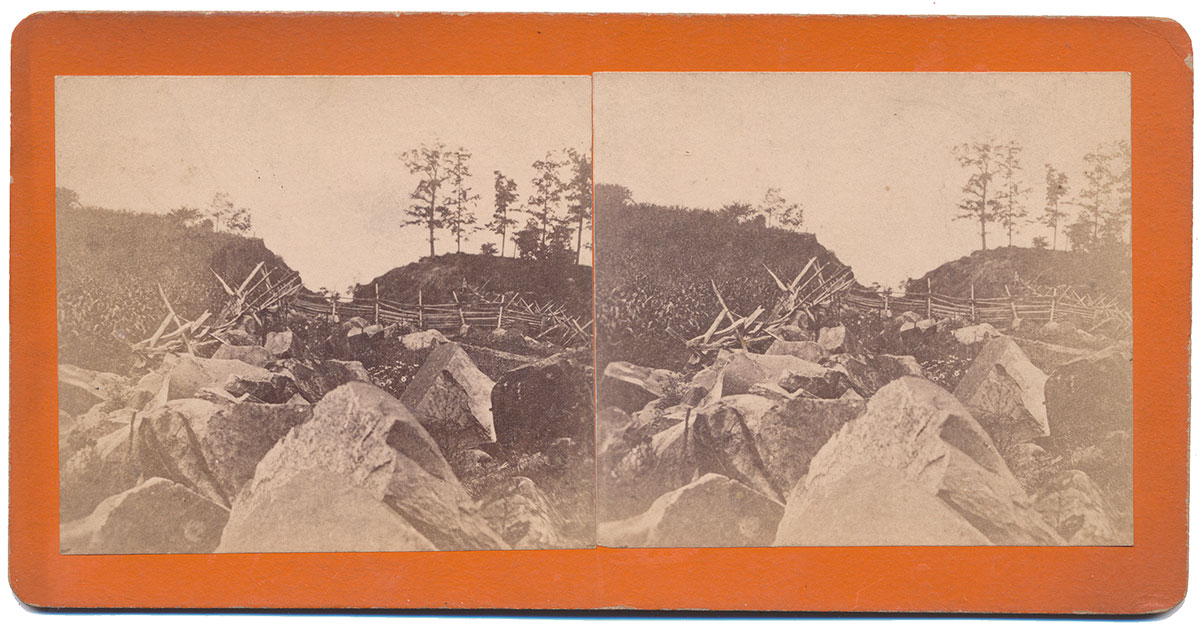 STEREOVIEW OF THE RAILROAD CUT IN OAK RIDGE AT GETTYSBURG – BY MUMPER ...