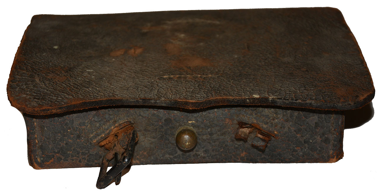MAKER MARKED CARTRIDGE BOX FROM THE SHIELDS MUSEUM OF GETTYSBURG ...