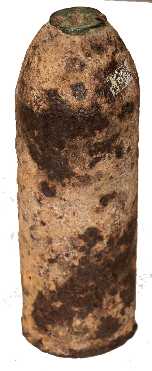 CONFEDERATE 3-INCH SMOOTH READ ARTILLERY SHELL FROM ANTIETAM — Horse ...
