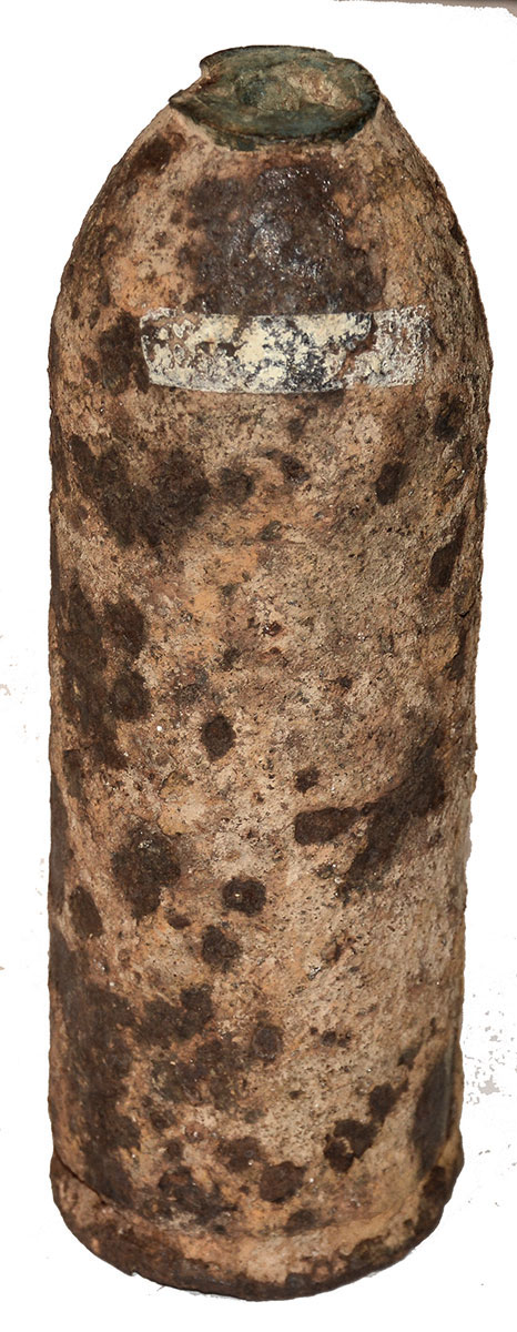 CONFEDERATE 3-INCH SMOOTH READ ARTILLERY SHELL FROM ANTIETAM — Horse ...