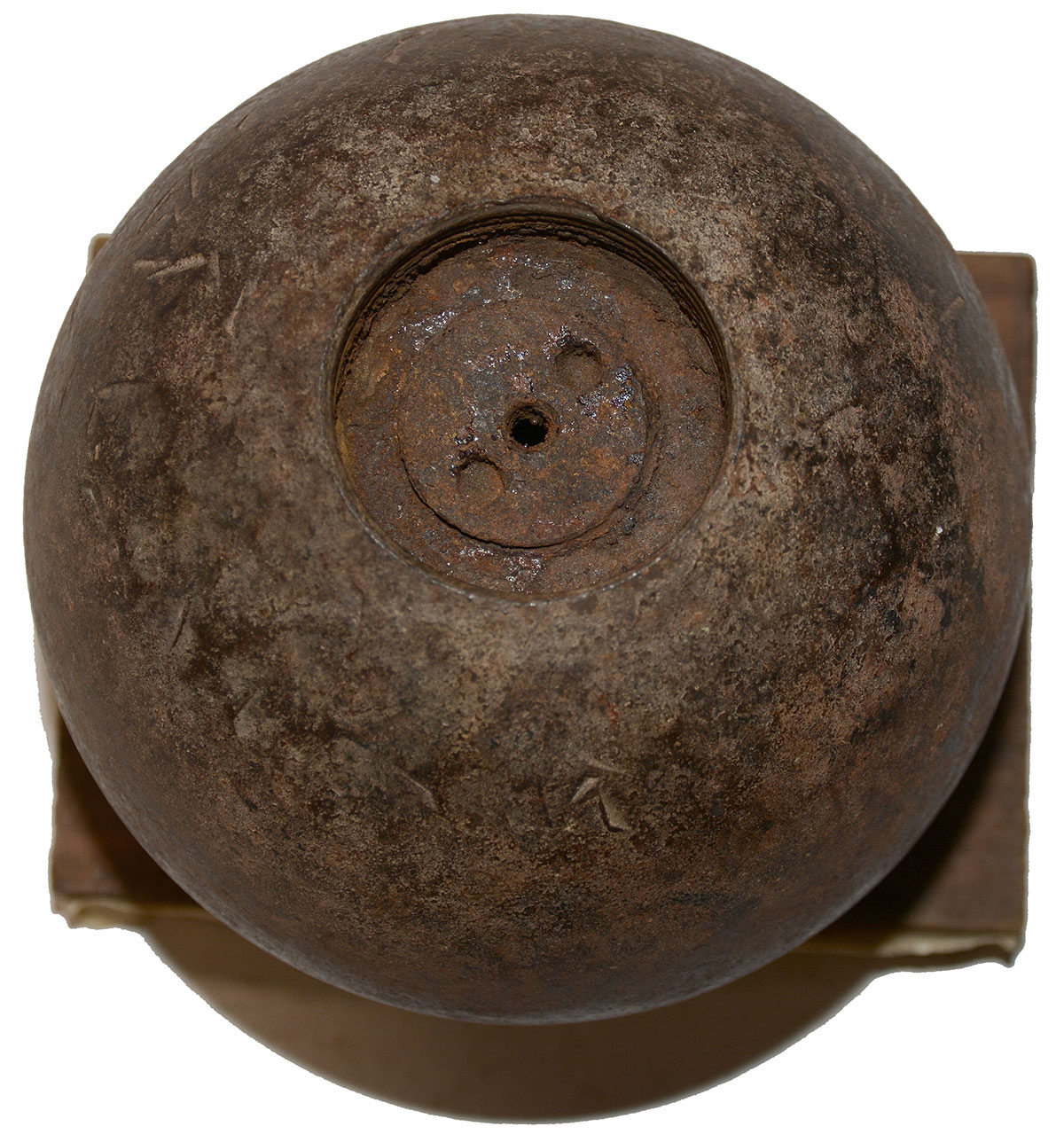 US 12-POUNDER SPHERICAL BORMANN CASE SHOT SHELL FROM G.A.R. POST #9 ...
