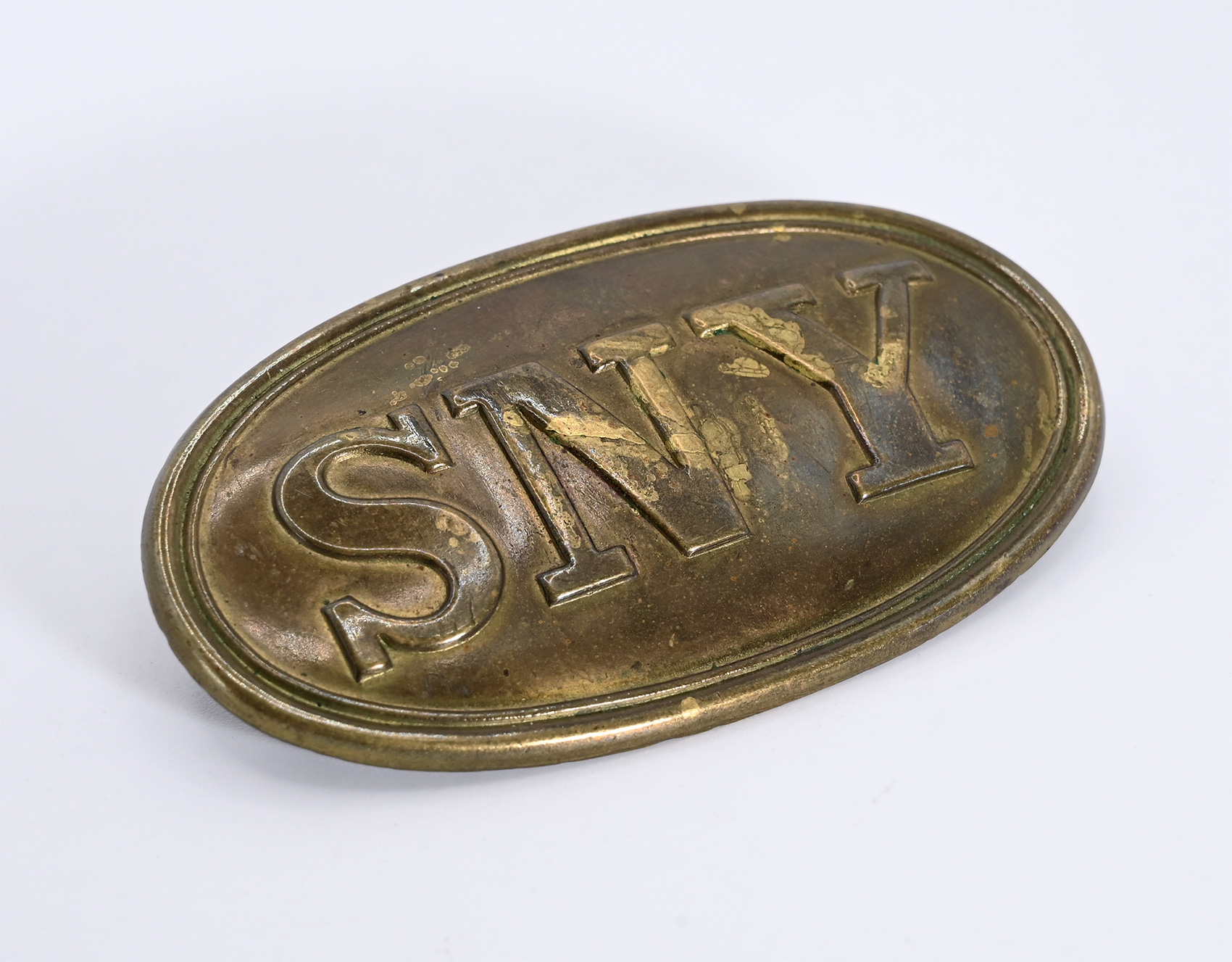 VERY SCARCE SMALL SIZE NEW YORK SNY CARTRIDGE BOX PLATE FOR RIFLEMEN ...