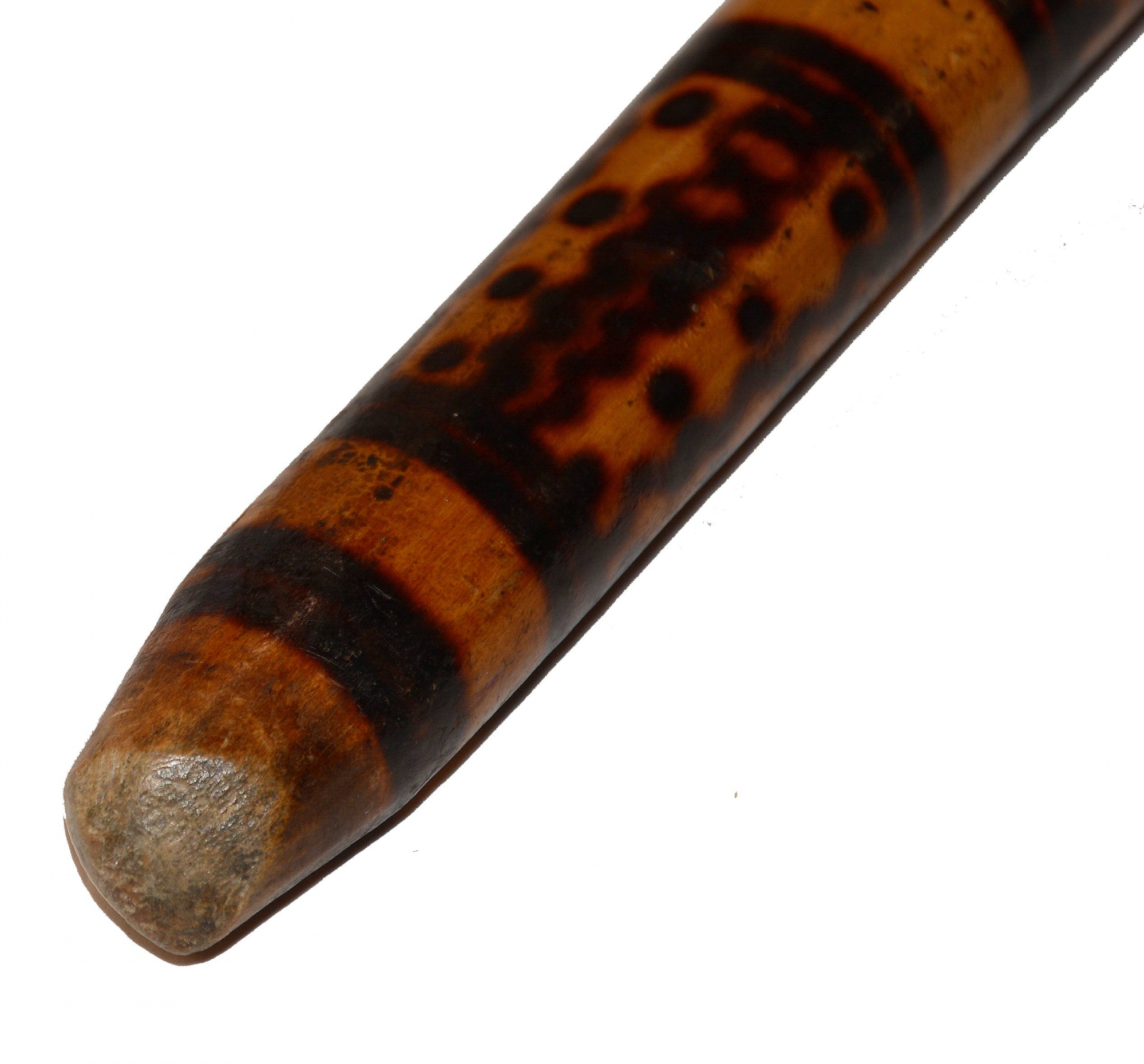 PYROGRAPHY CANE MADE FROM WOOD ON LITTLE ROUND TOP, WITH CORPS BADGES ...