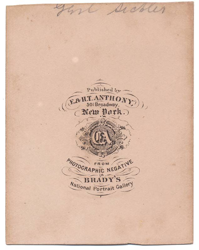 TRIMMED CDV OF MAJOR GENERAL DAN SICKLES — Horse Soldier