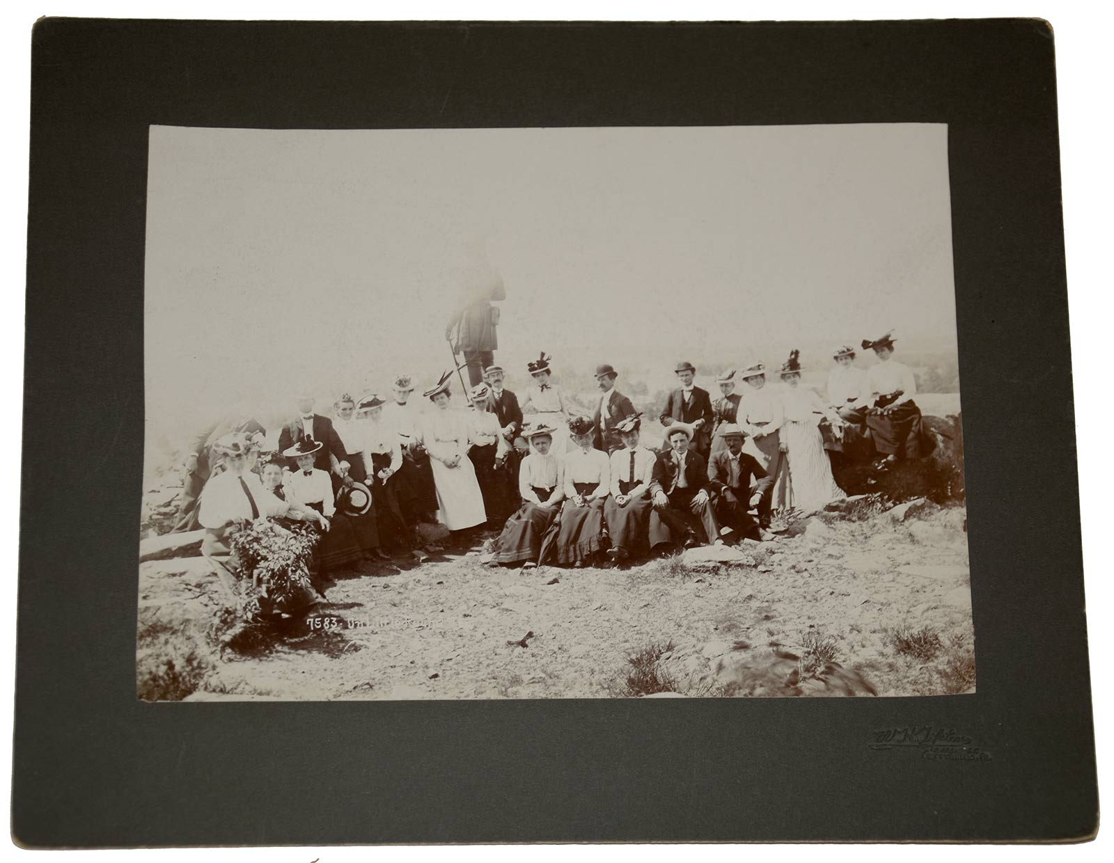 ALBUMEN PHOTOGRAPH AT THE GENERAL WARREN STATUE ON LITTLE ROUND TOP ...