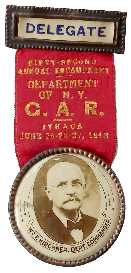 1918 DEPARTMENT OF NEW YORK GAR BADGE — Horse Soldier
