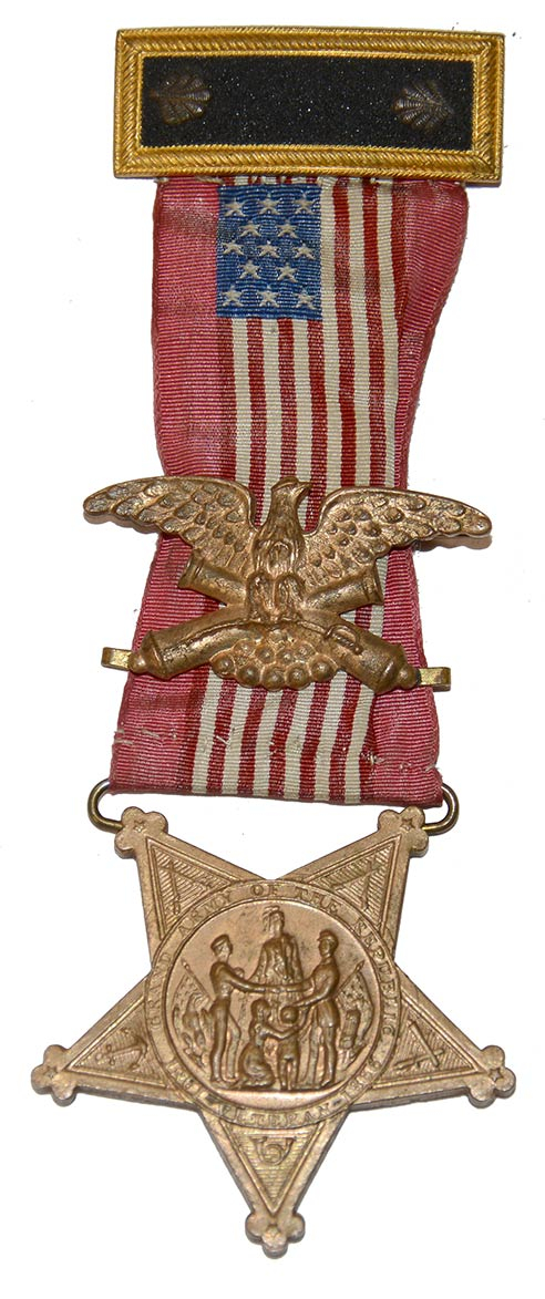 1st IOWA CAVALRY RIBBON AND GAR MEDAL GROUPING — Horse Soldier
