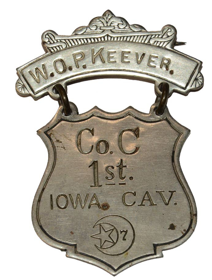 1st IOWA CAVALRY RIBBON AND GAR MEDAL GROUPING — Horse Soldier