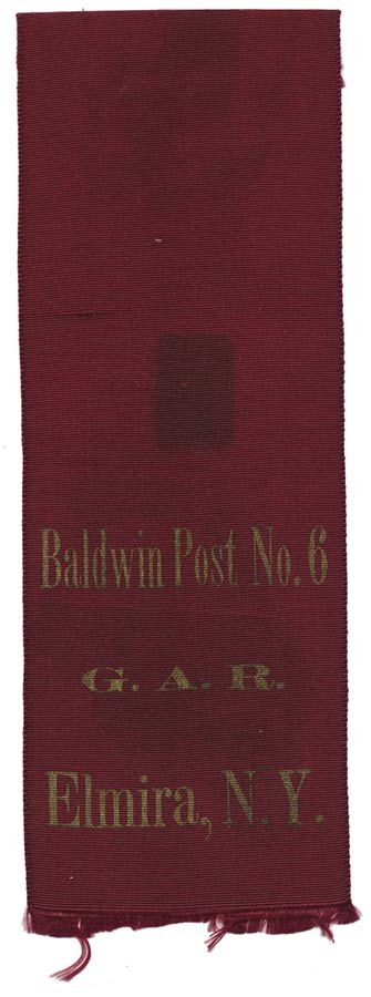 BALDWIN GAR POST NO. 16, ELMIRA NEW YORK RIBBON — Horse Soldier
