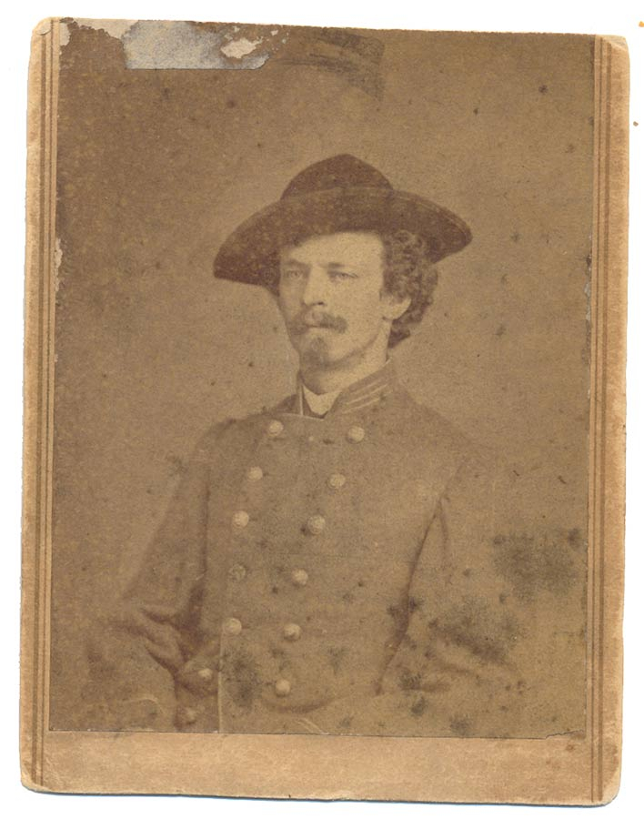 CDV OF UNIDENTIFIED CONFEDERATE CAPTAIN IN A JAUNTY SLOUCH HAT — Horse ...
