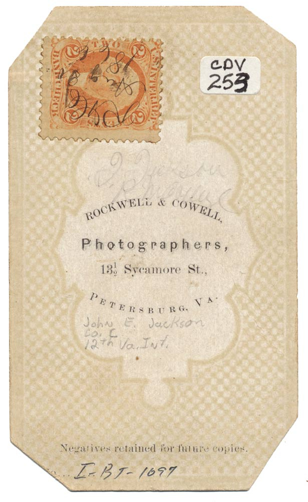 SIGNED AND DATED POST-WAR BUST VIEW OF 12TH VIRGINIA INFANTRY PRIVATE ...
