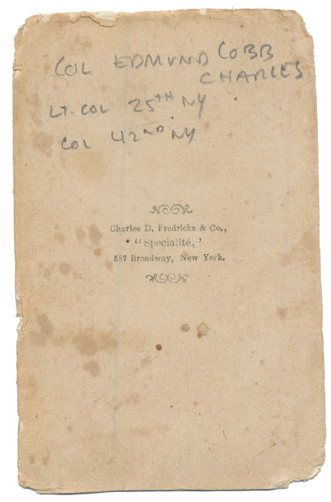 CDV SEATED VIEW OF 25TH AND 42ND NEW YORK OFFICER - DIED OF WOUNDS ...