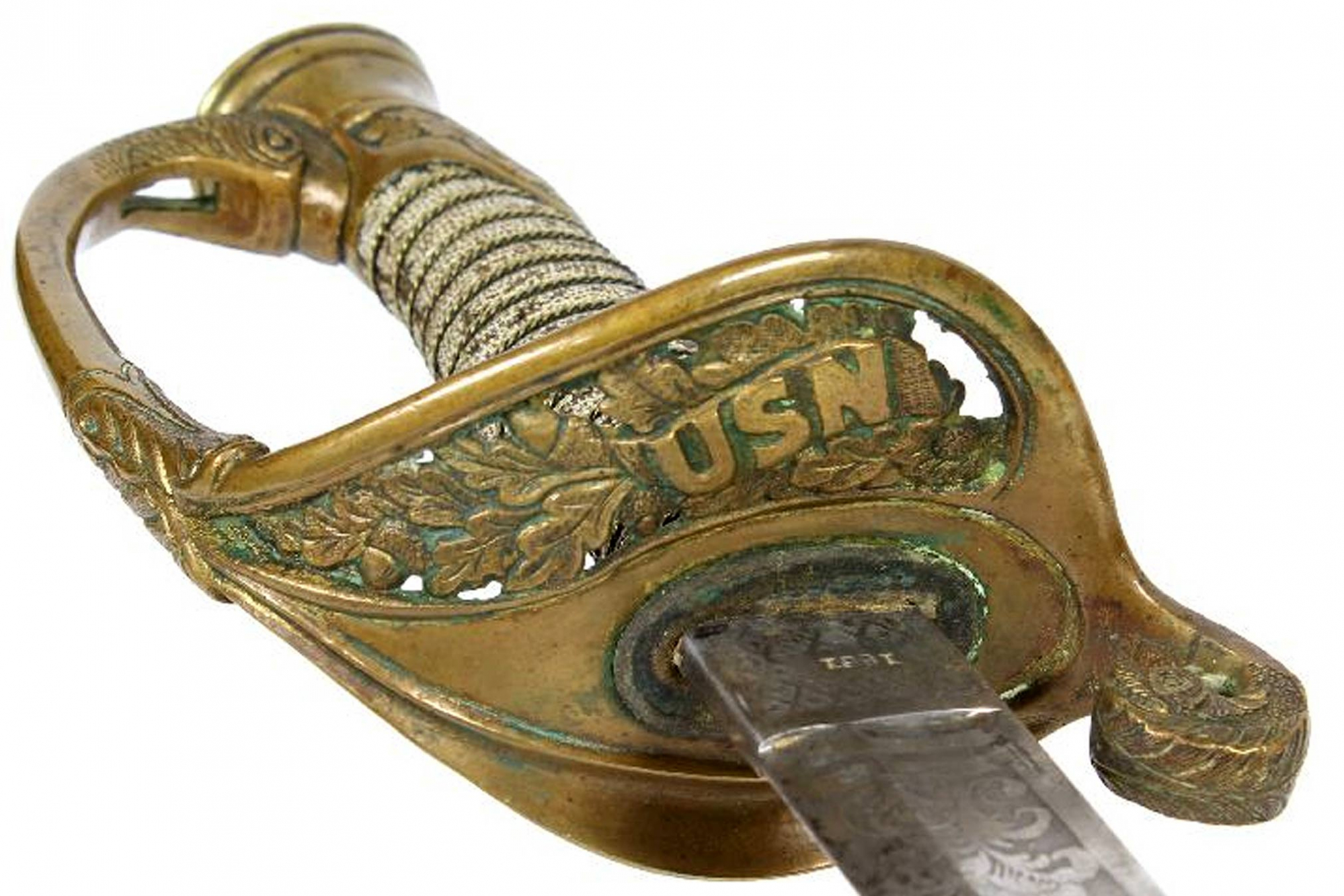 MODEL 1852 NAVAL OFFICER’S SWORD ID’D TO EDWARD W. HALCRO — Horse Soldier