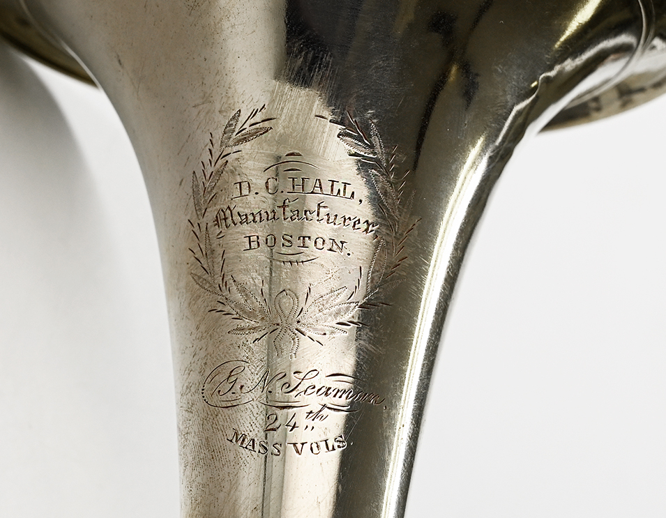 BEAUTIFUL SOLID SILVER IDENTIFIED INSCRIBED 24th MASSACHUSETTS INFANTRY ...