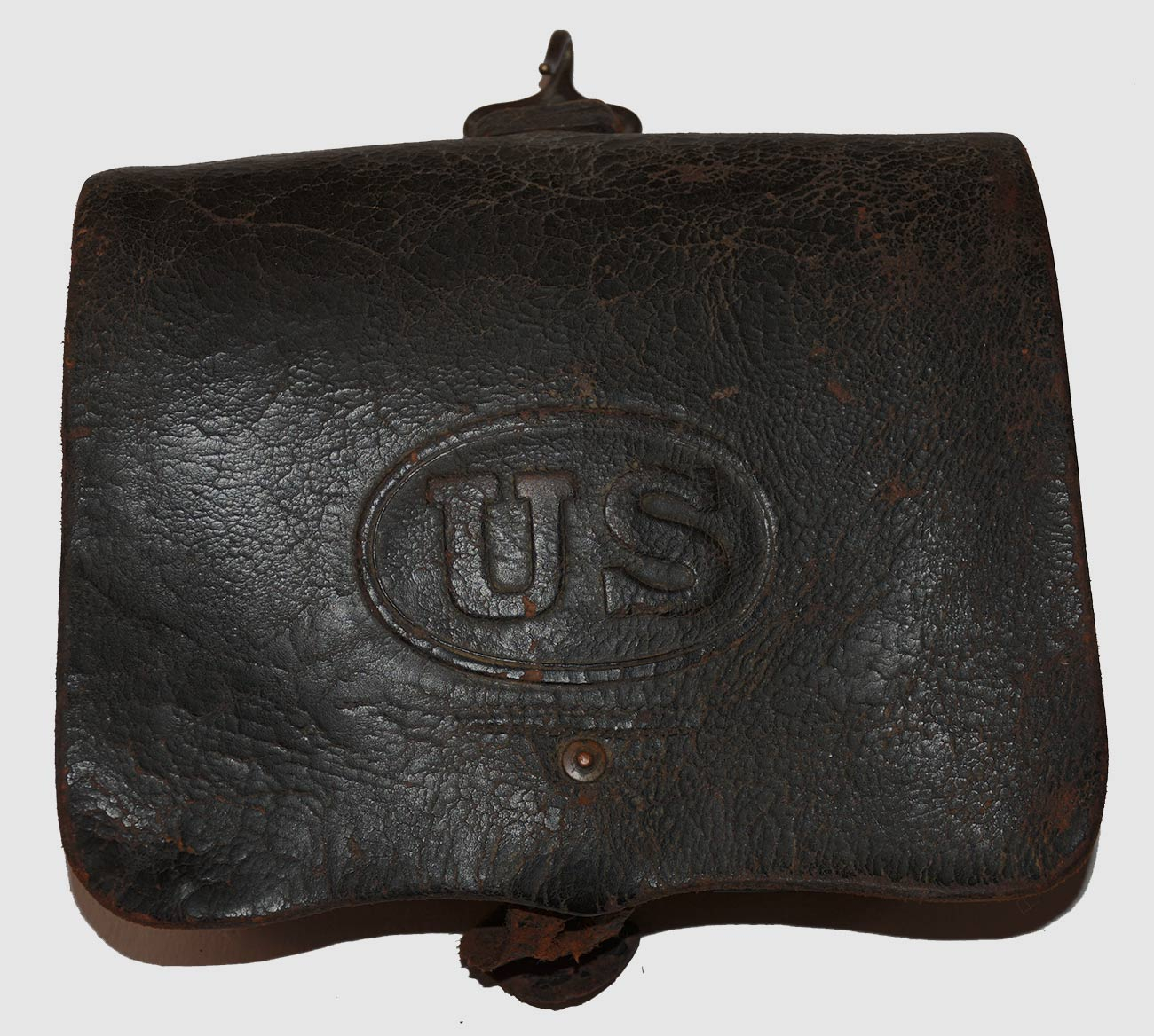 PATTERN 1864 CARTRIDGE BOX WITH EXPERIMENTAL HOOK DEVICE — Horse Soldier
