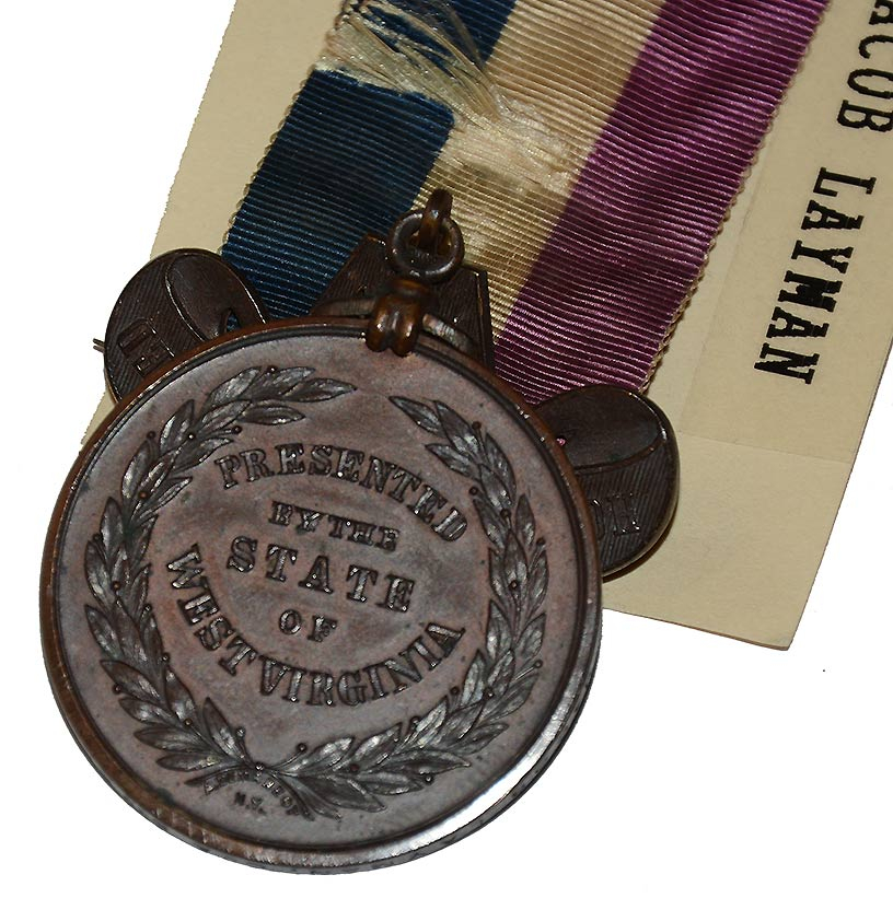 HONORABLE DISCHARGE MEDAL OF JACOB LAYMAN, CO. A, 5th WEST VIRGINIA ...