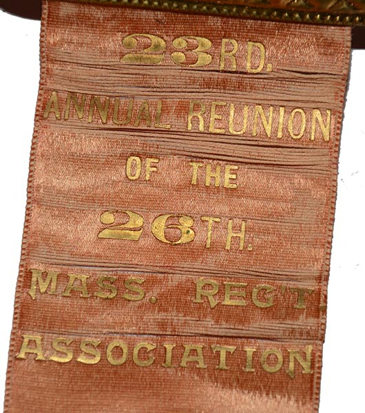 26TH MASSACHUSETTS REGIMENT RIBBON, 1896 — Horse Soldier