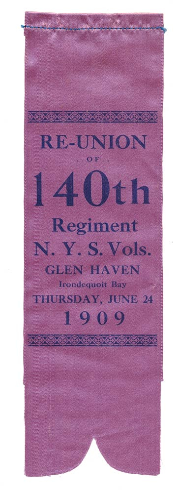 1909 REUNION RIBBON FOR THE 140TH NEW YORK INFANTRY — Horse Soldier