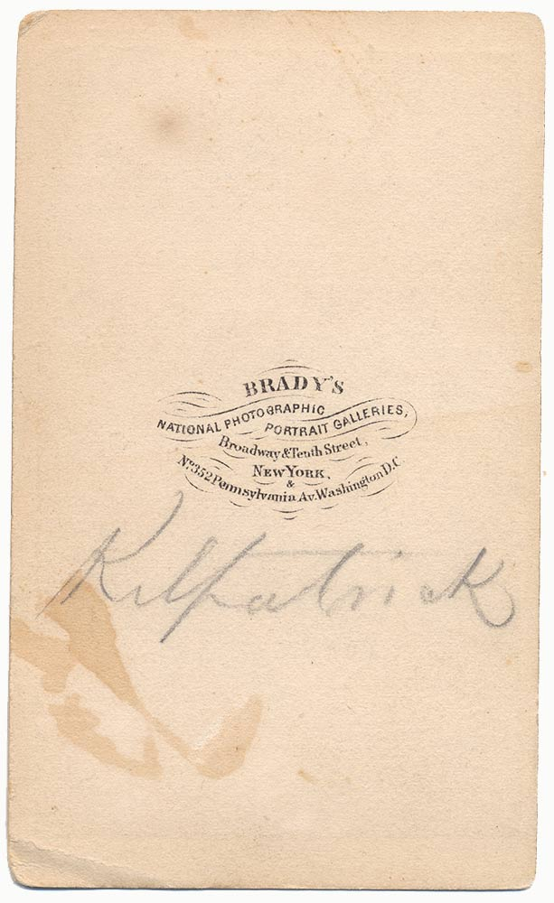 FULL STANDING VIEW OF UNION CAVALRY GENERAL HUGH JUDSON KILPATRICK BY ...