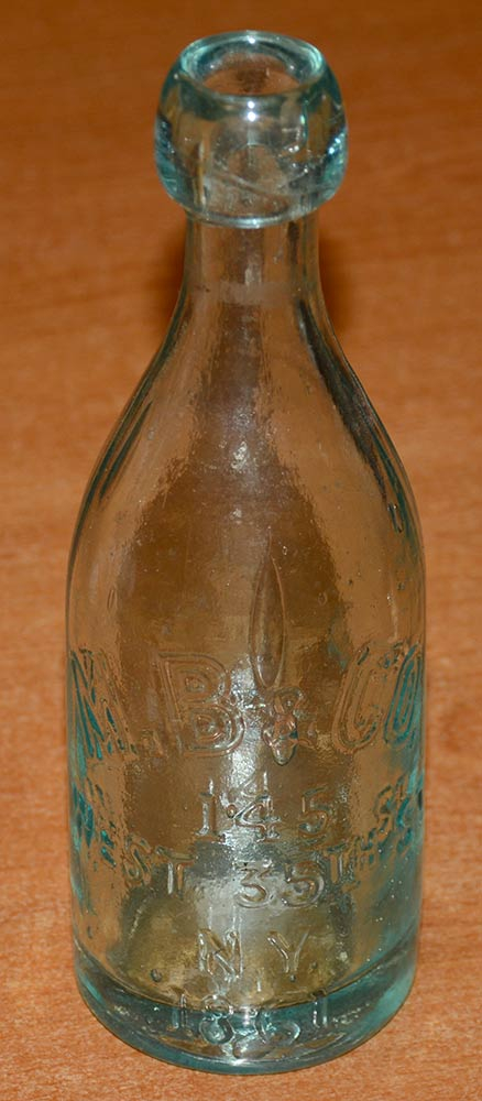 CIVIL WAR AQUA SODA BOTTLE DATED 1861 — Horse Soldier