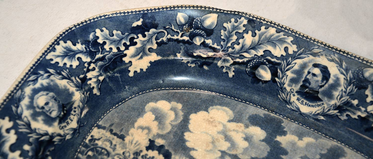 FANTASTIC BLUE TRANSFERWARE PLATTER DEPICTING PICKETT’S CHARGE AT ...