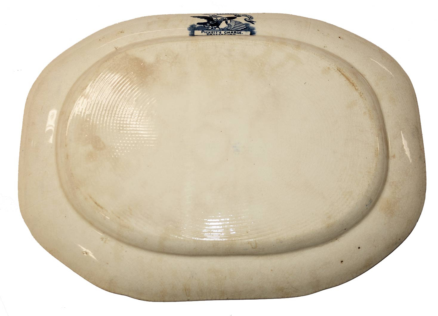 FANTASTIC BLUE TRANSFERWARE PLATTER DEPICTING PICKETT’S CHARGE AT ...