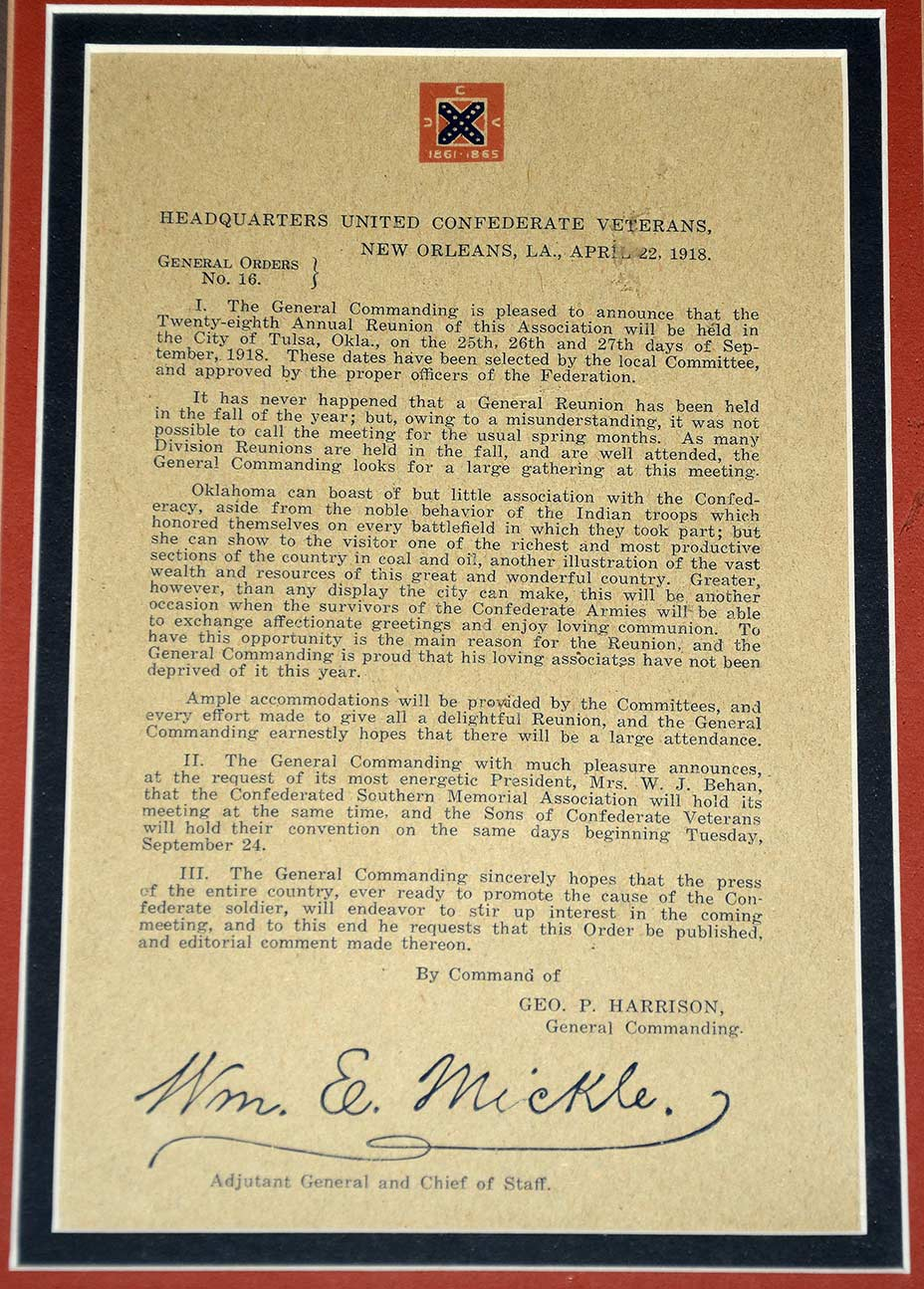 UNITED CONFEDERATE VETERANS’ GENERAL ORDERS No. 16, WITH 1918 LOUISIANA ...