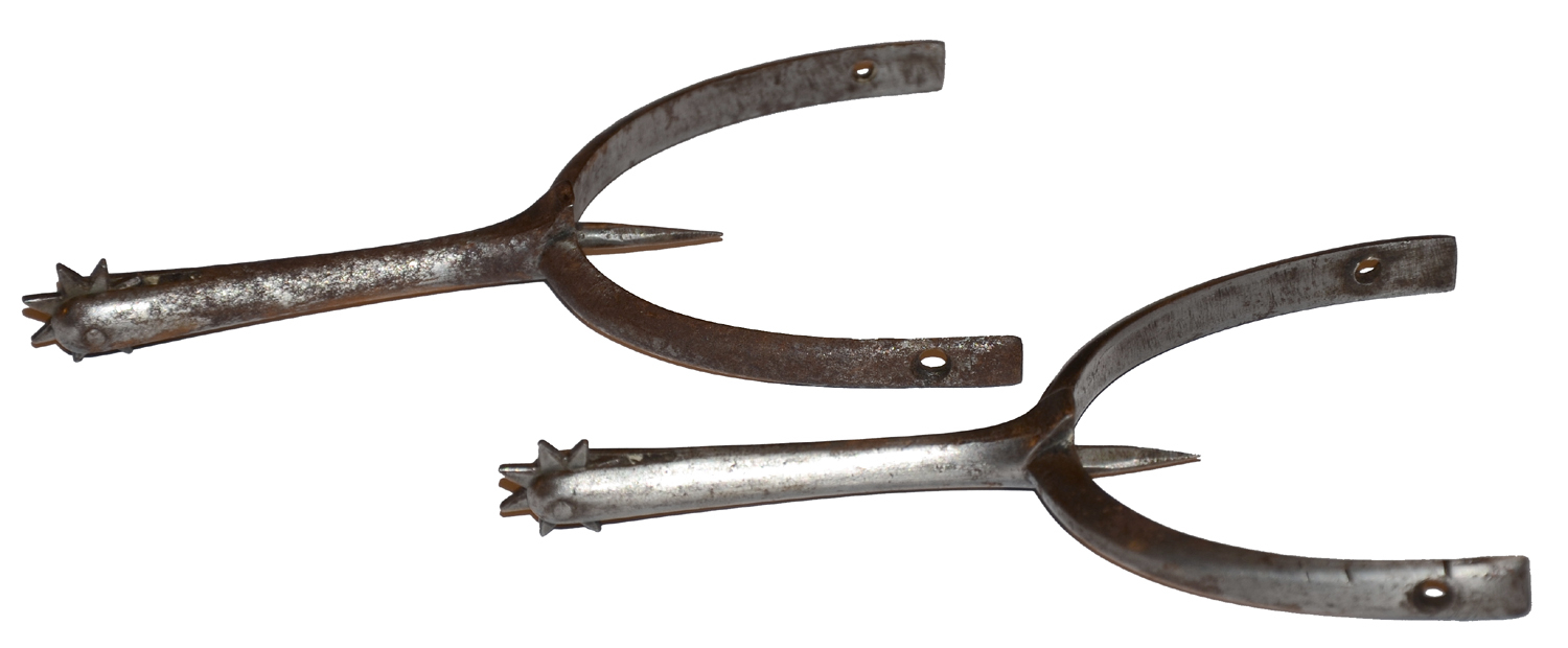 PRE-WAR BOX SPURS WITH VERBAL ID TO AN OHIO ARTILLERY OFFICER WOUNDED ...