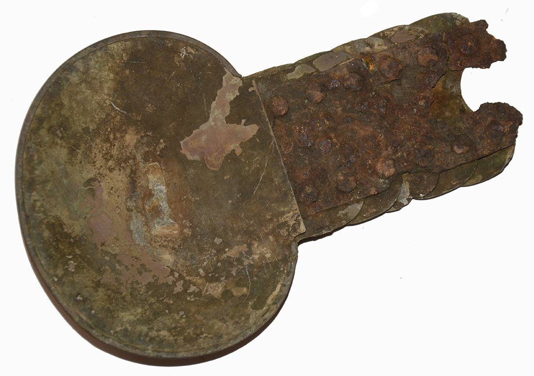 DUG BRASS SHOULDER SCALE – ATTRIBUTED TO GETTYSBURG — Horse Soldier