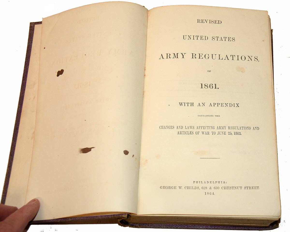 1864 COPY OF THE REVISED ARMY REGULATIONS OF 1861 – EX-LIBRARY COPY ...