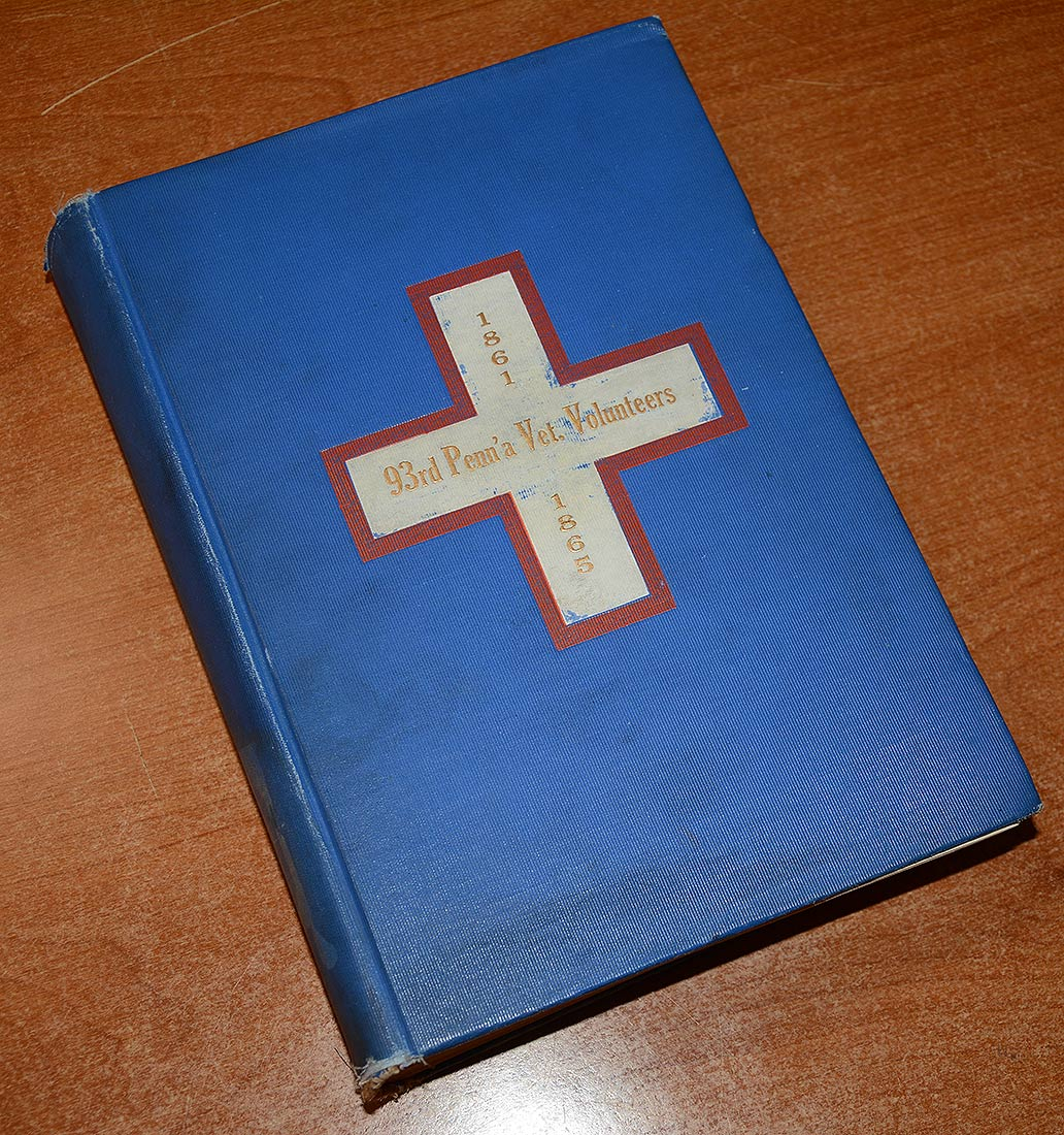 ORIGINAL EX-LIBRARY COPY OF THE 93RD PENNSYLVANIA REGIMENTAL HISTORY ...