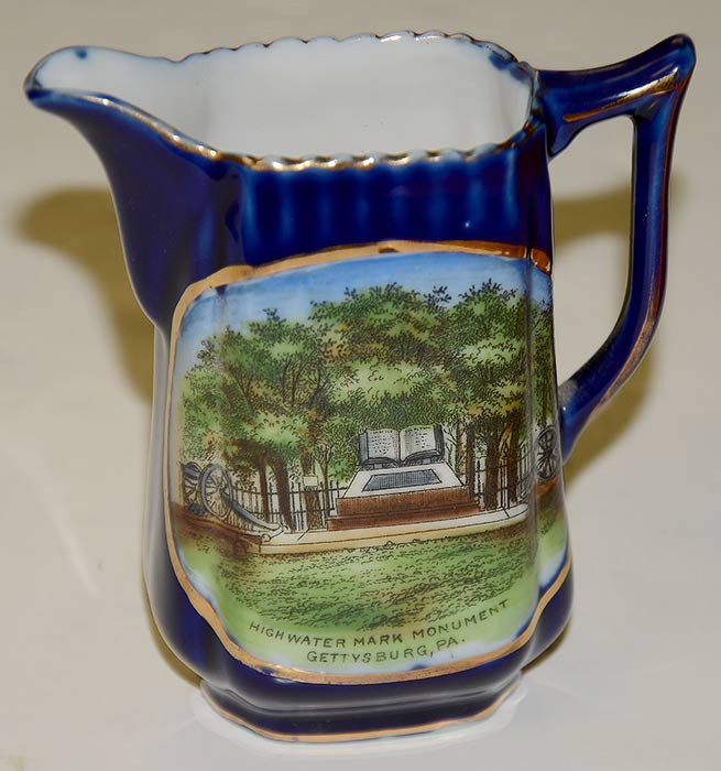VINTAGE GETTYSBURG SOUVENIR HIGH WATER MARK PITCHER — Horse Soldier