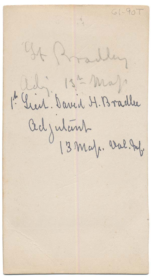 CDV FULL STANDING VIEW OF ADJUTANT DAVID H. BRADLEE OF THE 13TH ...