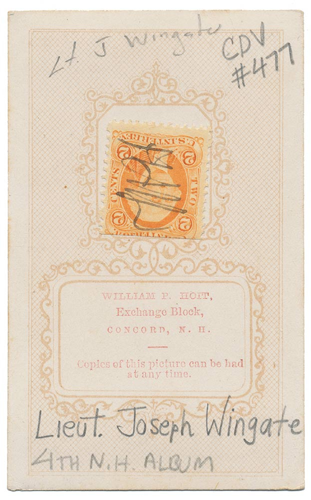 BUST VIEW OF TWICE WOUNDED OFFICER AND RECIPIENT OF THE GILMORE MEDAL ...