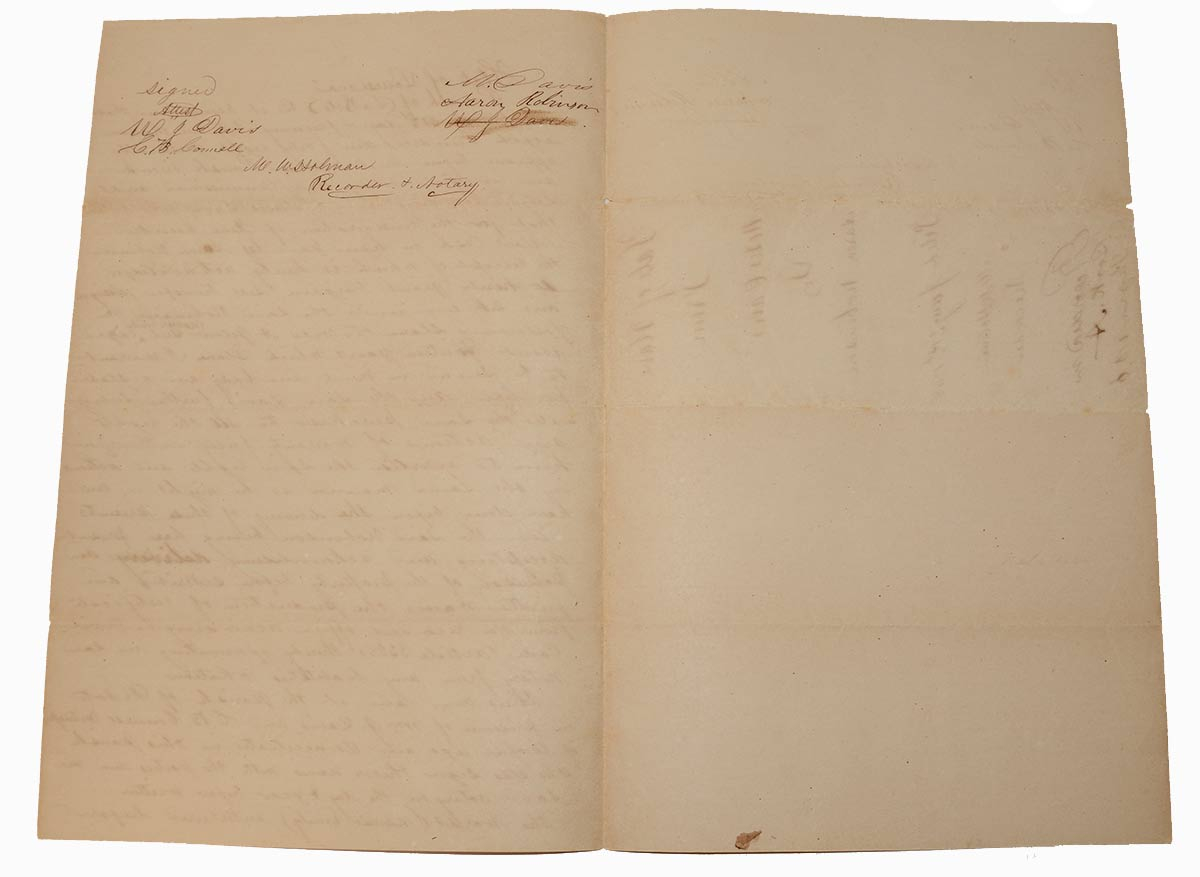 SLAVE DOCUMENT - MANUSCRIPT BILL OF SALE, DE SOTO PARISH, LOUISIANA ...