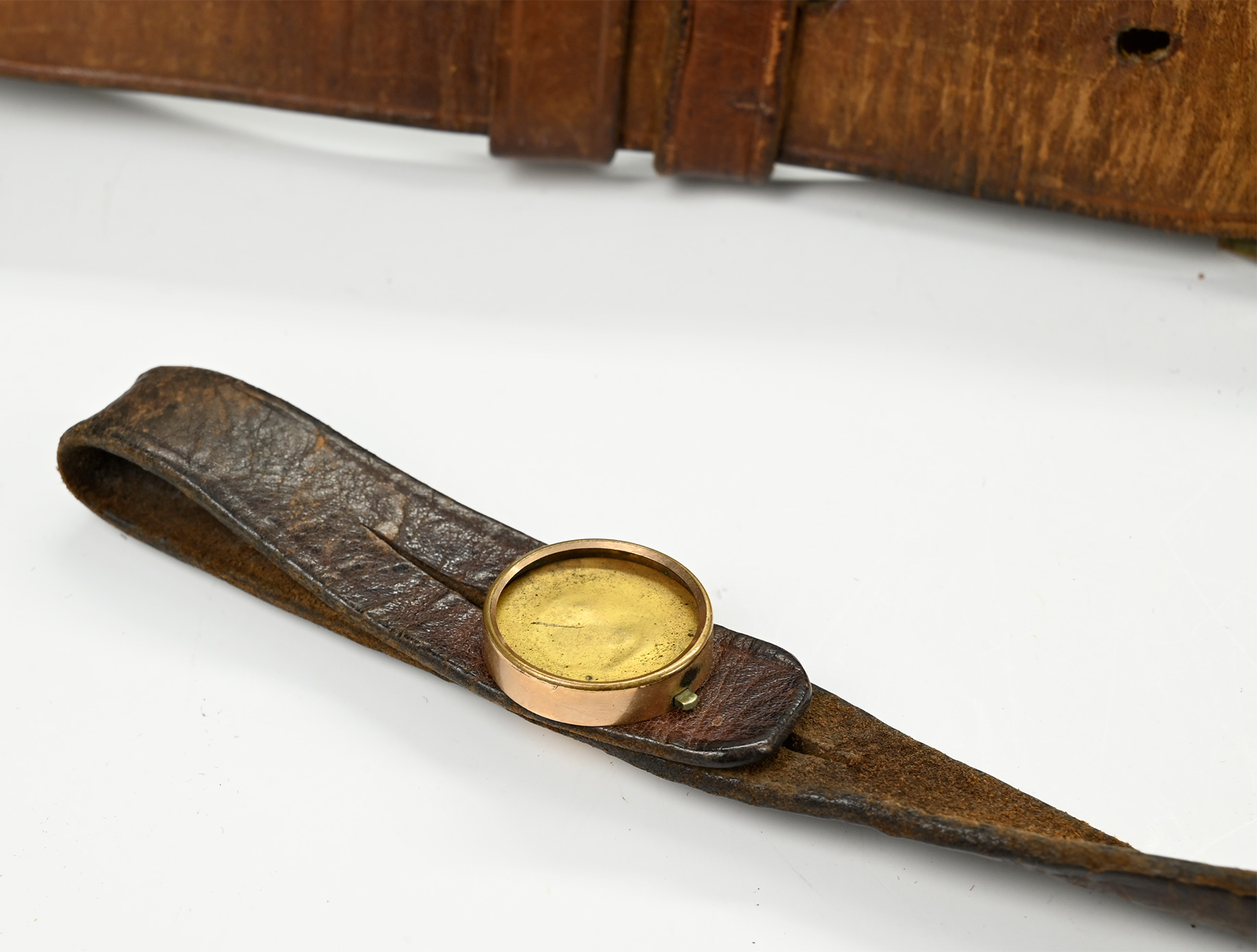 ORIGINAL CONFEDERATE TWO-PIECE CS BELT PLATE ON A REPRODUCTION SWORD ...