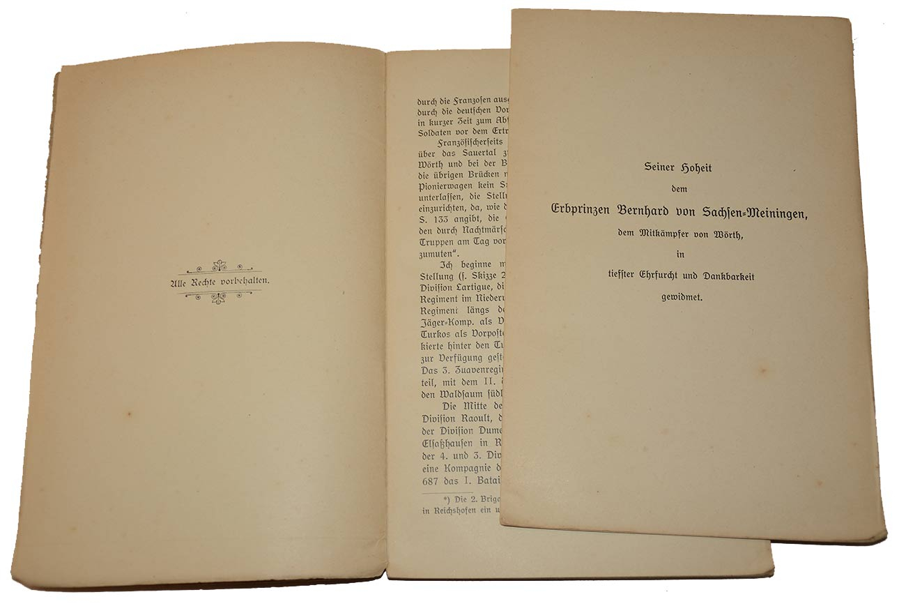 1911 STUDY IN GERMAN OF THE 1870 BATTLE OF WORTH IN THE FRANCO ...
