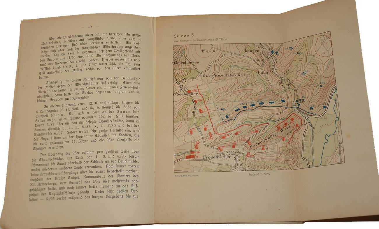 1911 STUDY IN GERMAN OF THE 1870 BATTLE OF WORTH IN THE FRANCO ...