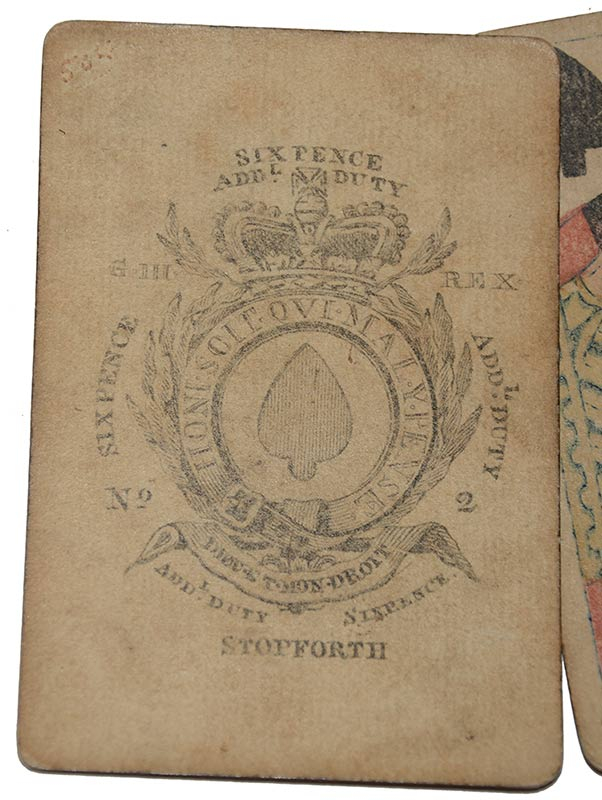 ENGLISH PLAYING CARDS “STOPFORTH” TYPE I, CIRCA 1810. — Horse Soldier