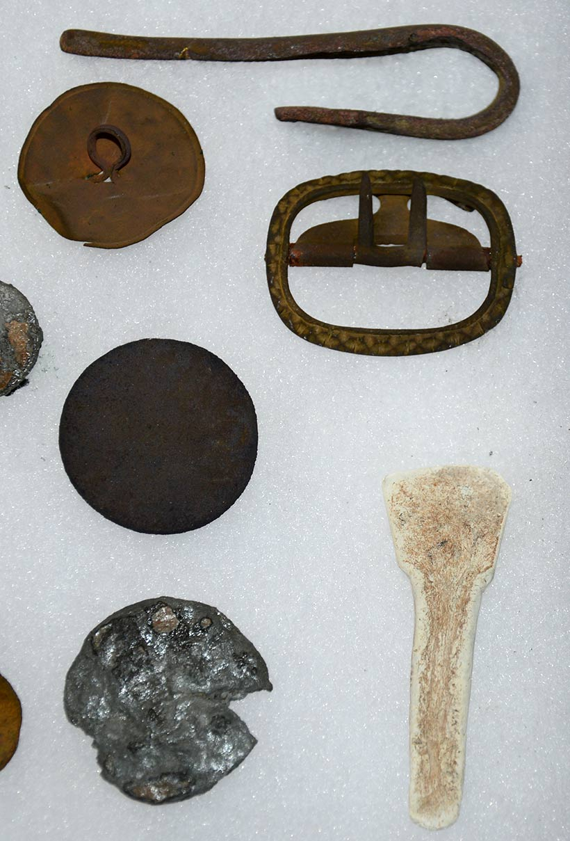 EXCAVATED RELICS FROM REVOLUTIONARY WAR CAMP AT WEST HARTFORD, CT ...